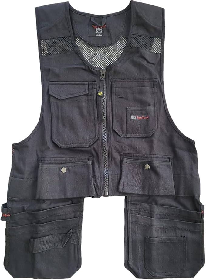 Tiger Trend Mens Work Vest Pockets Utility Vest Tool Pockets Finisher ...