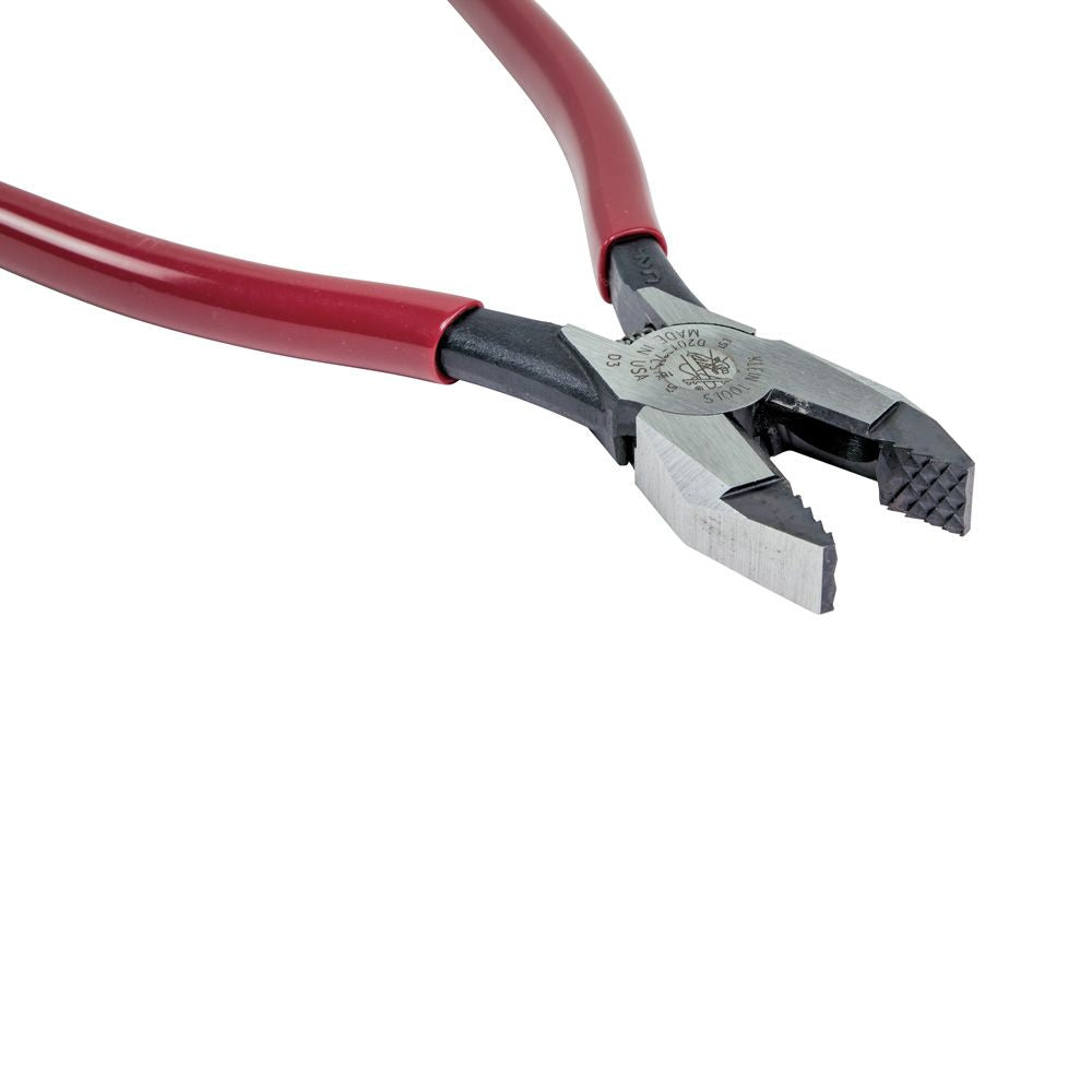 Klein D201-7CSTA 9" Ironworker's Pliers (Red ) Aggressive Knurl Light ...